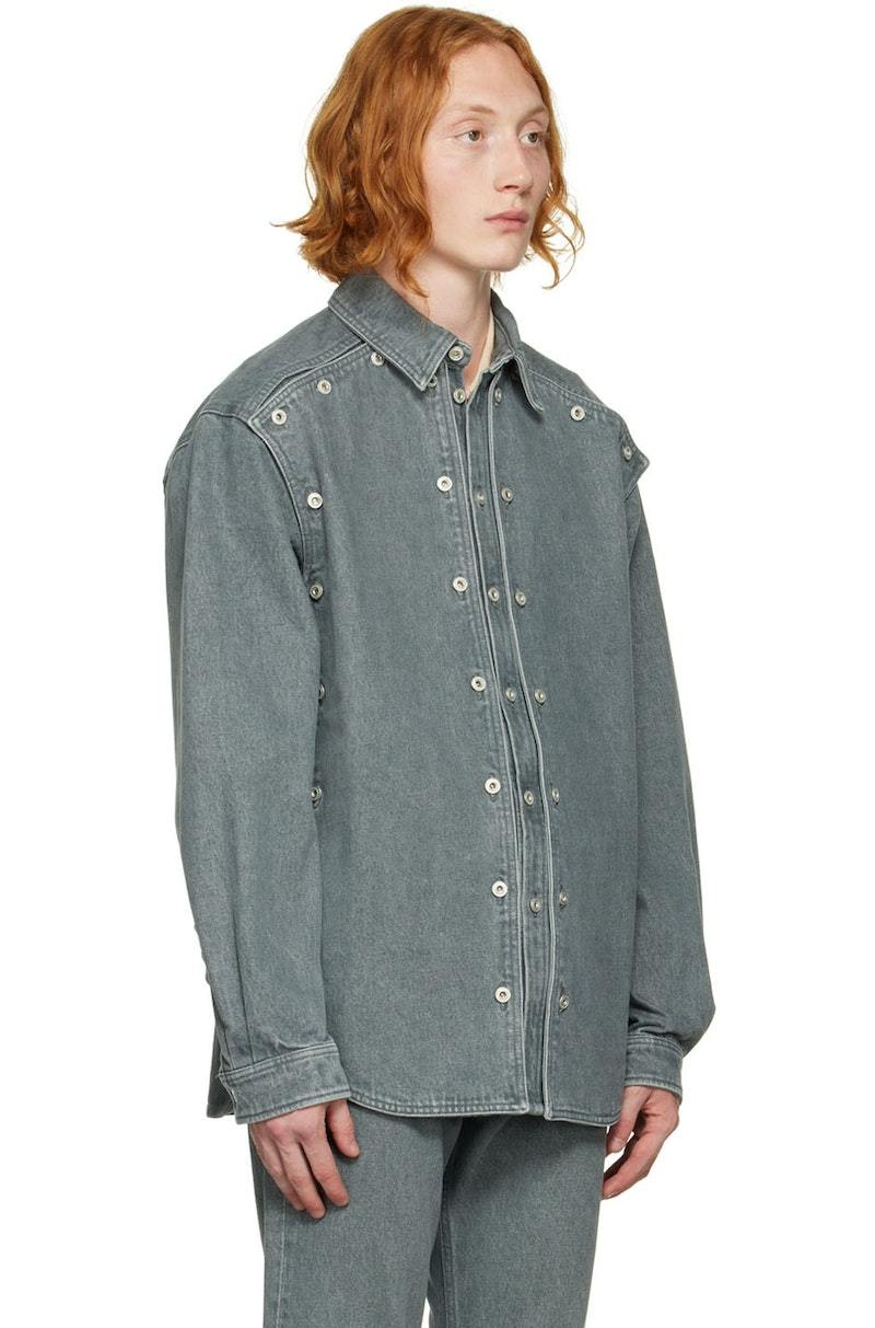 Y/Project Gray Panel Denim Shirt | Garmentory