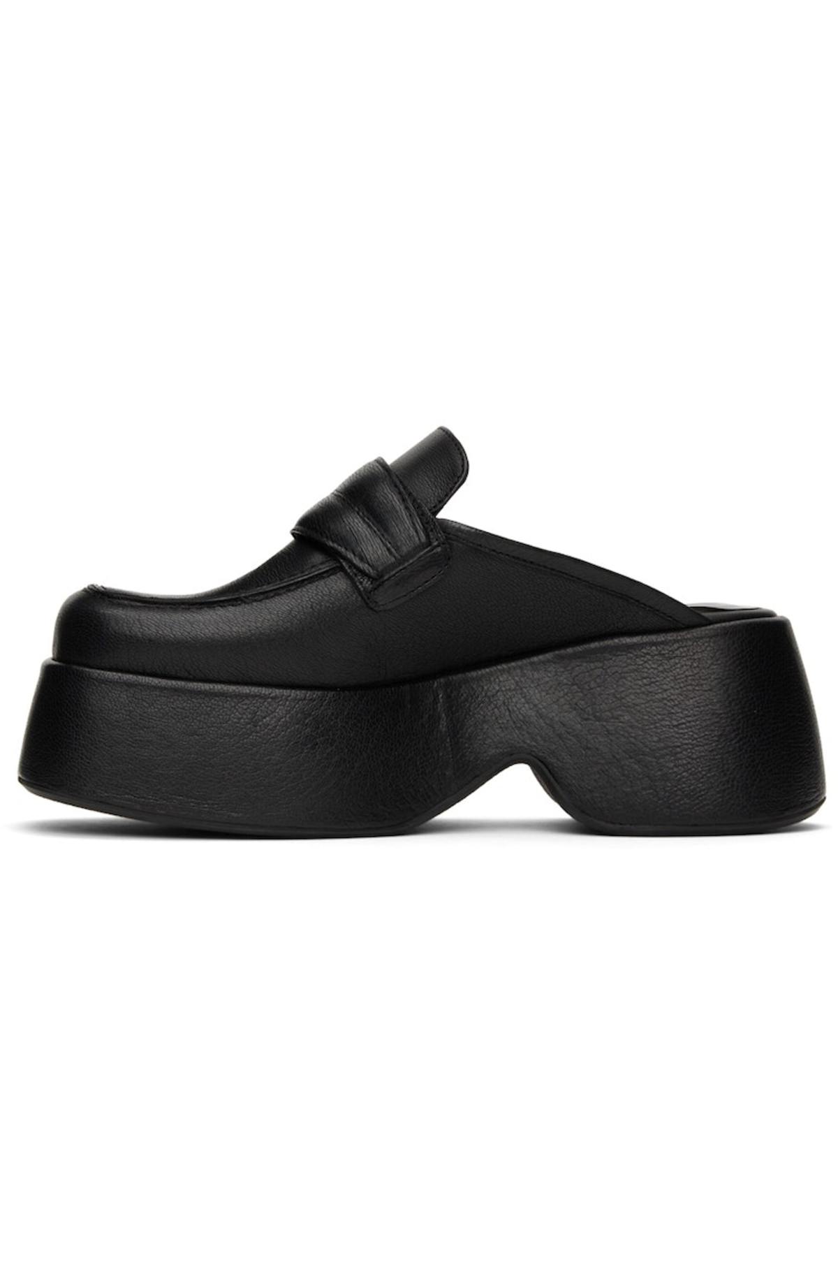 Simon Miller Black Hustler Platform Mules - Black | Garmentory