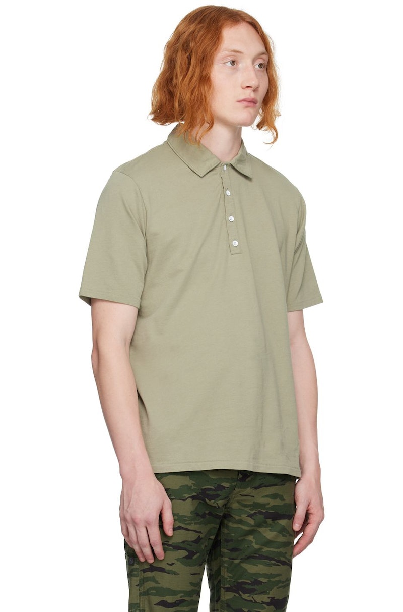 rag & bone Khaki Loopback Polo | Garmentory