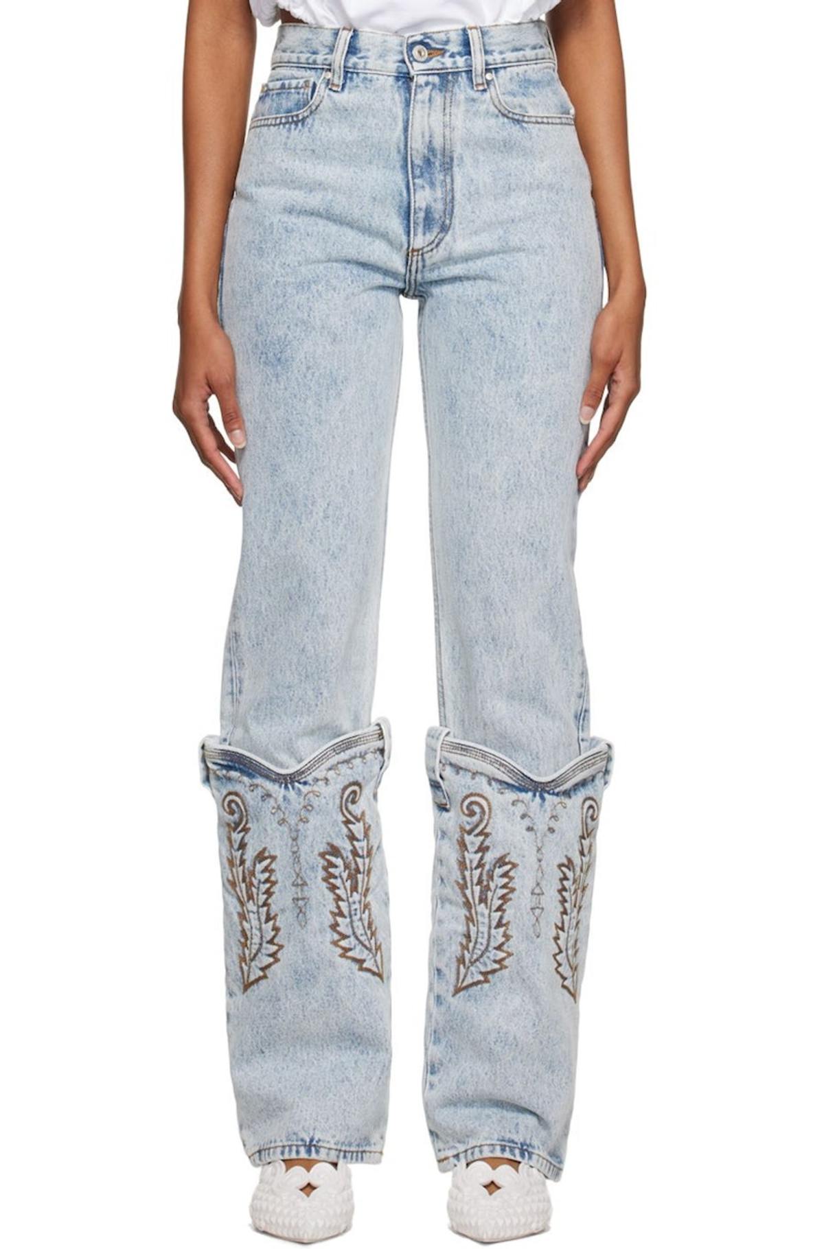 Y/Project Paneled Jeans - Blue | Garmentory