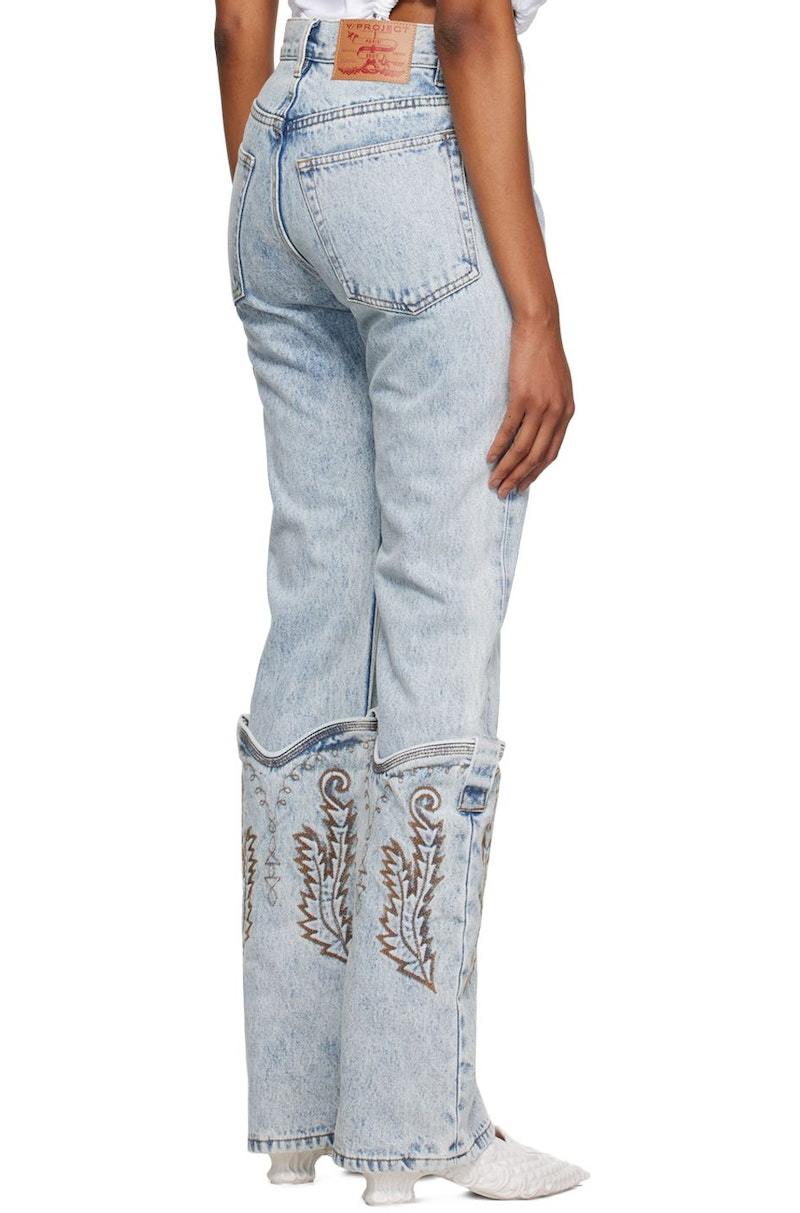 Y/Project Paneled Jeans - Blue | Garmentory