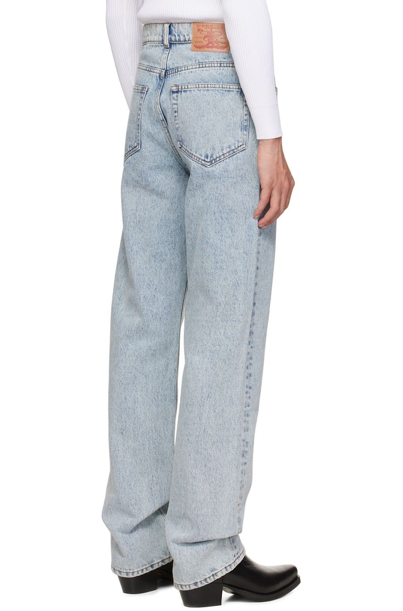 Y/Project SSENSE Exclusive Crystal Straight Jeans - Blue | Garmentory