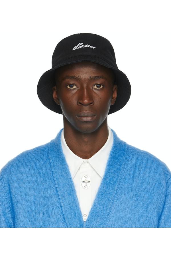 We11done Black 'WD' Logo Bucket Hat | Garmentory