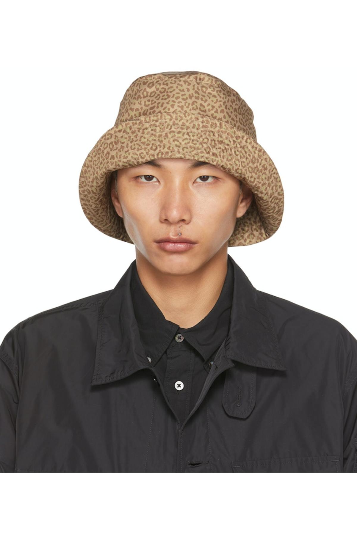 Engineered Garments Brown Leopard Print Bucket Hat | Garmentory