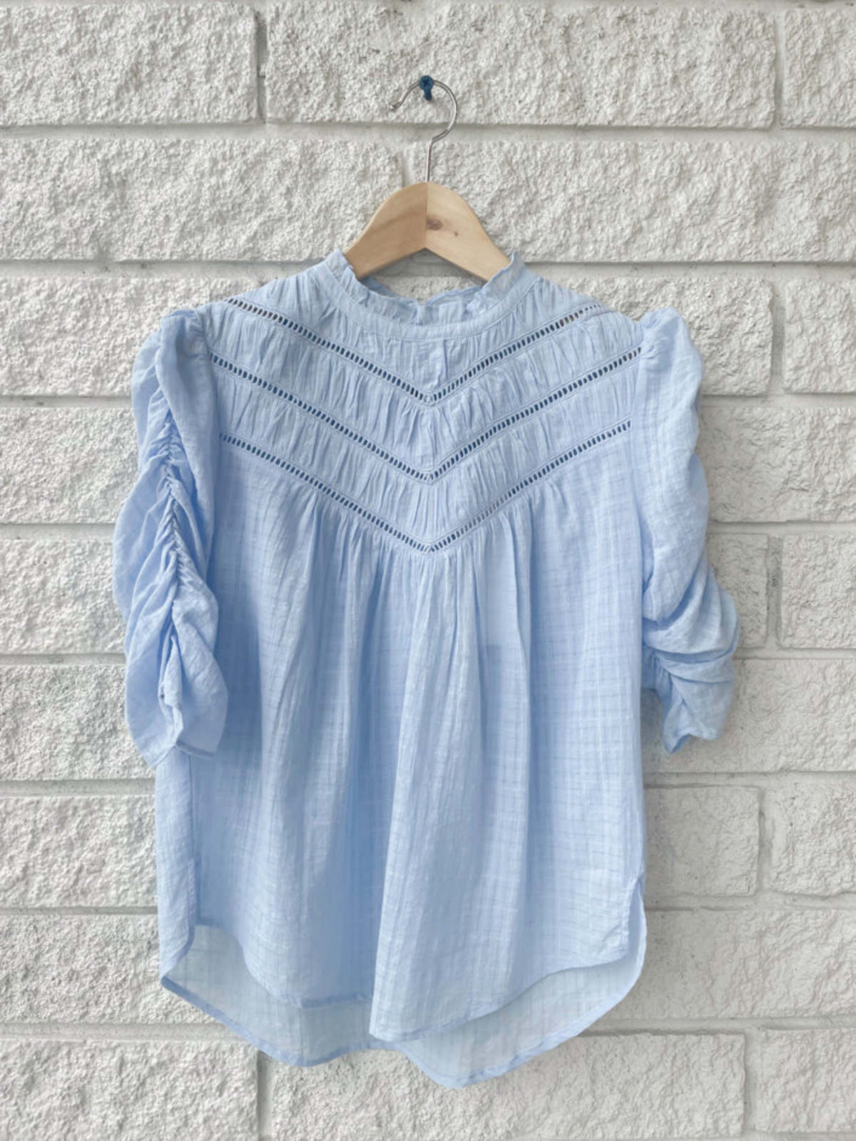 Veronica Beard FRASIER BLOUSE - BLUE MIST | Garmentory