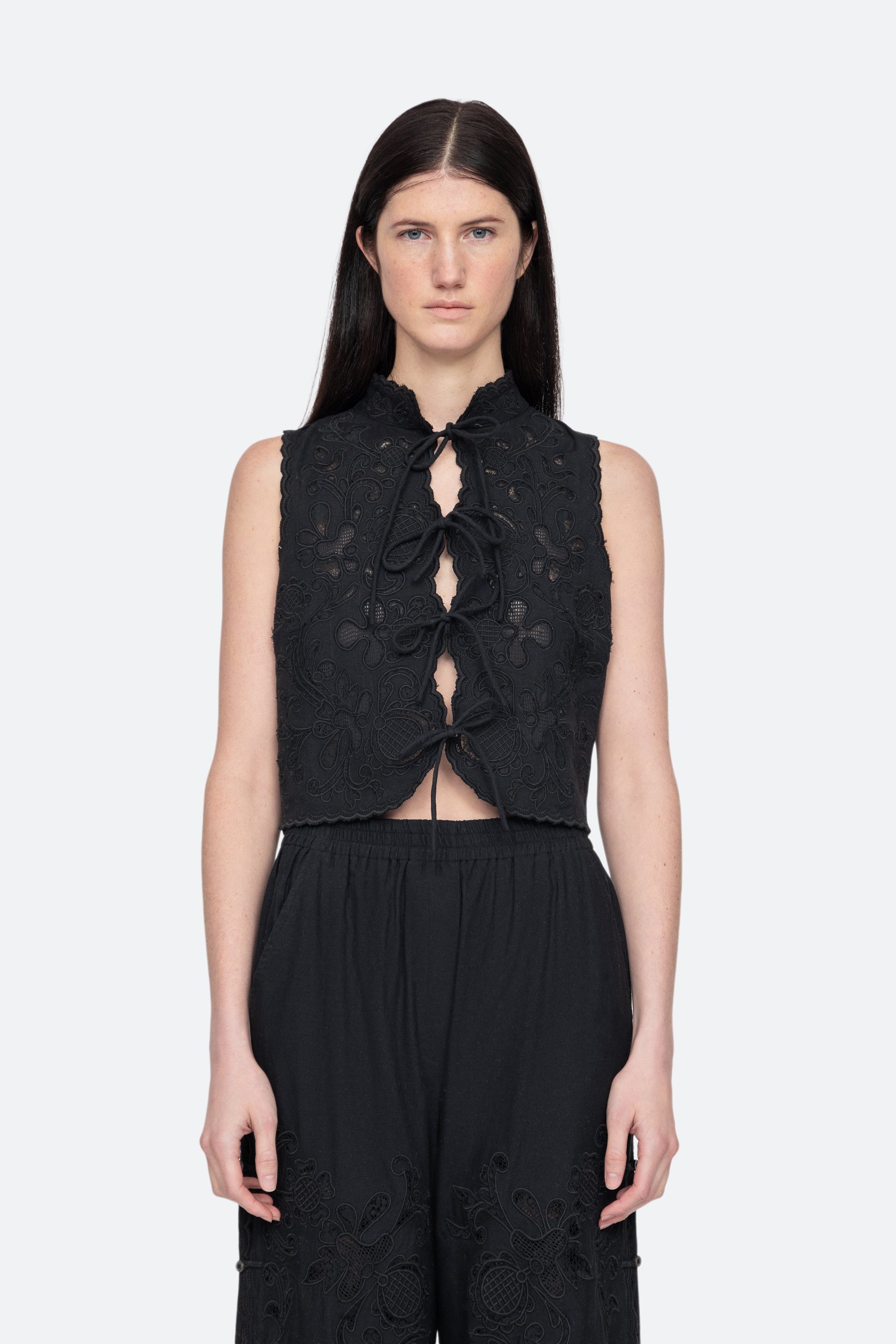 Sea NY Baylin Vest - Black/Cream | Garmentory