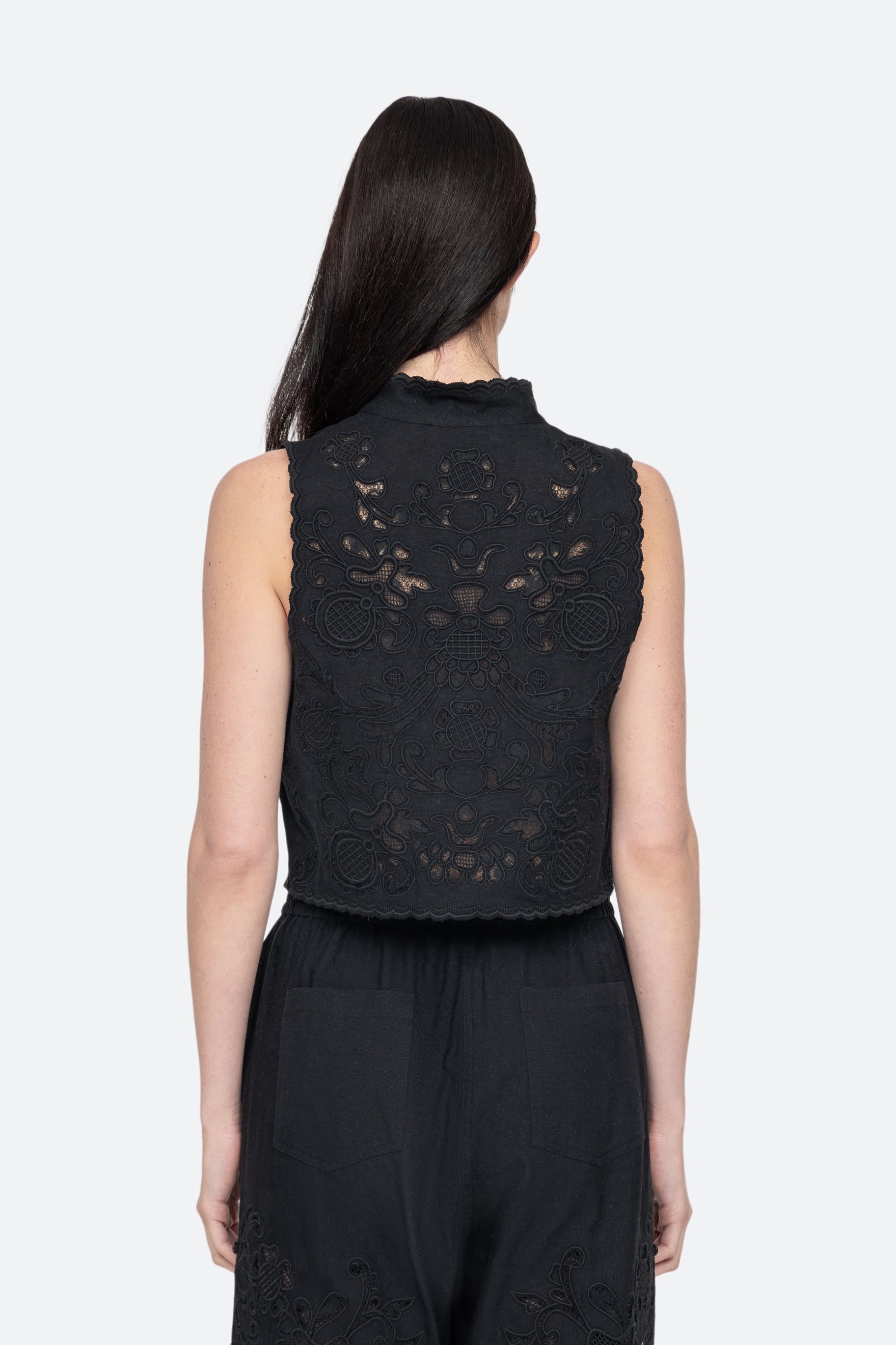 Sea NY Baylin Vest - Black/Cream | Garmentory