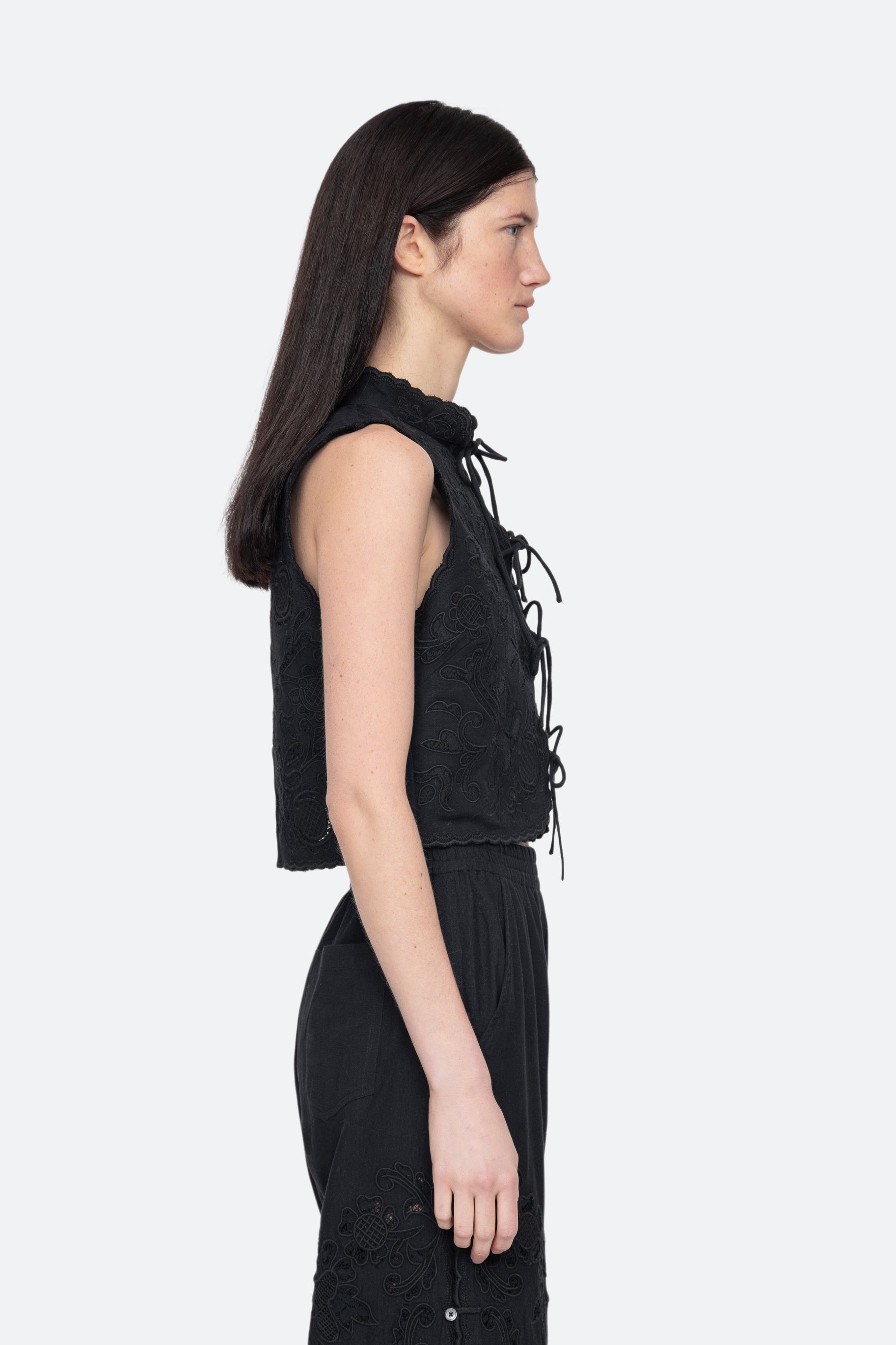 Sea NY Baylin Vest - Black/Cream | Garmentory