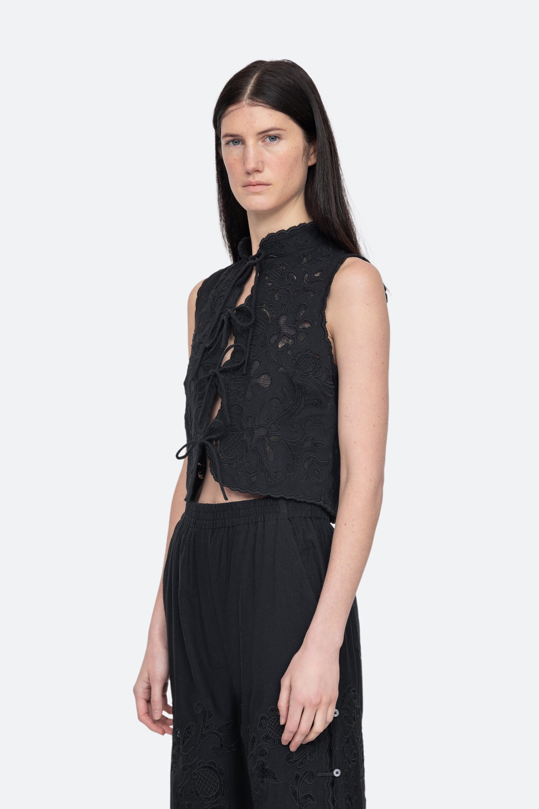 Sea NY Baylin Vest - Black/Cream | Garmentory