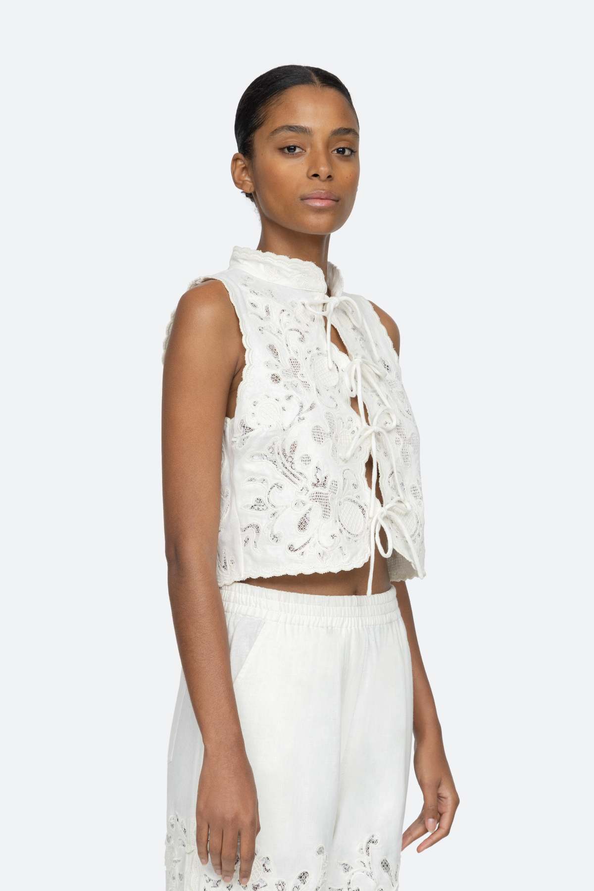 Sea NY Baylin Vest - Black/Cream | Garmentory