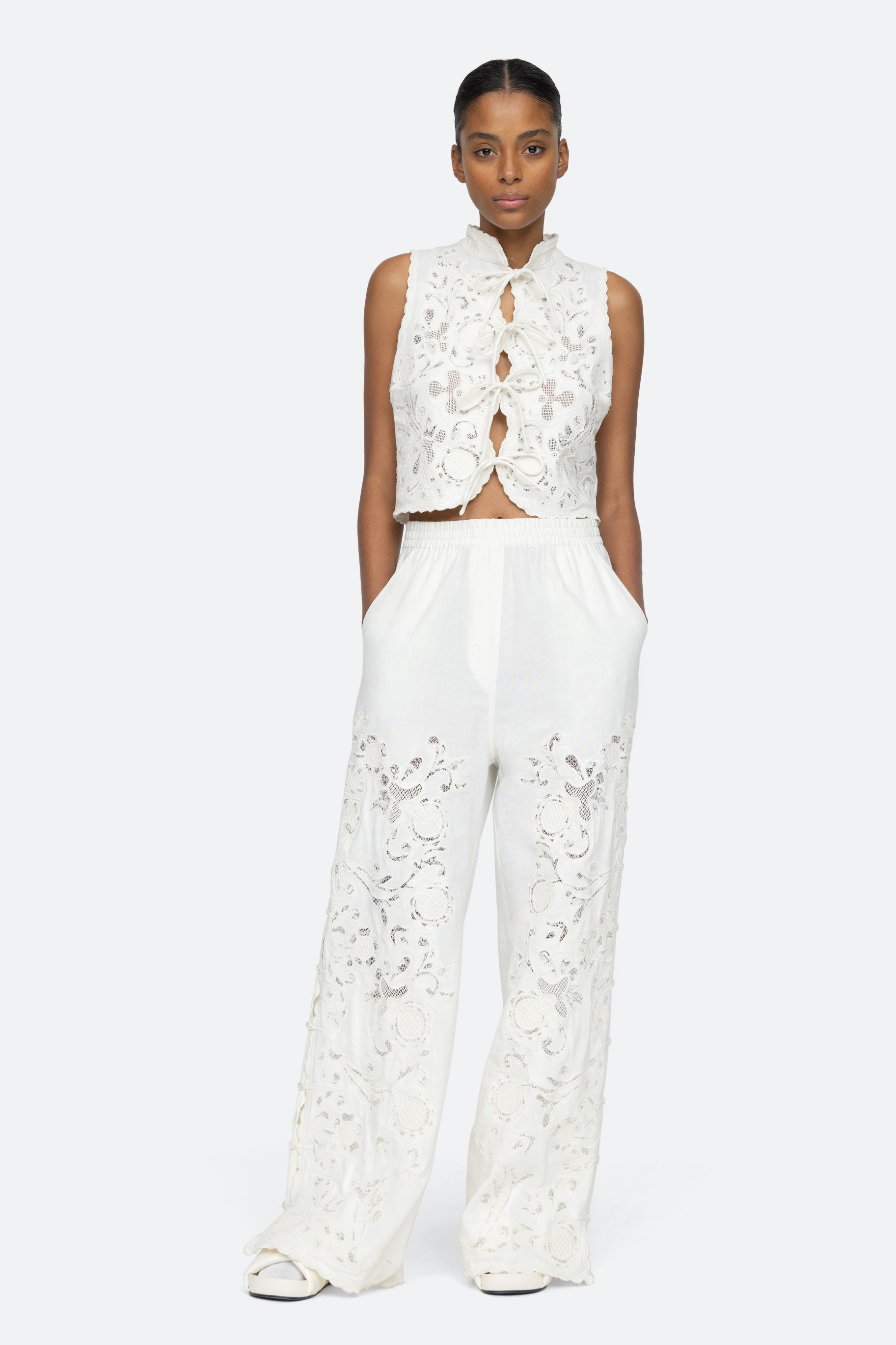 Sea NY Baylin Vest - Black/Cream | Garmentory