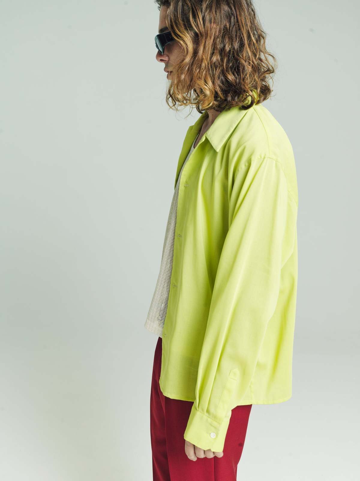 SECOND/LAYER Relaxed Long Sleeve Shirt - Limon | Garmentory