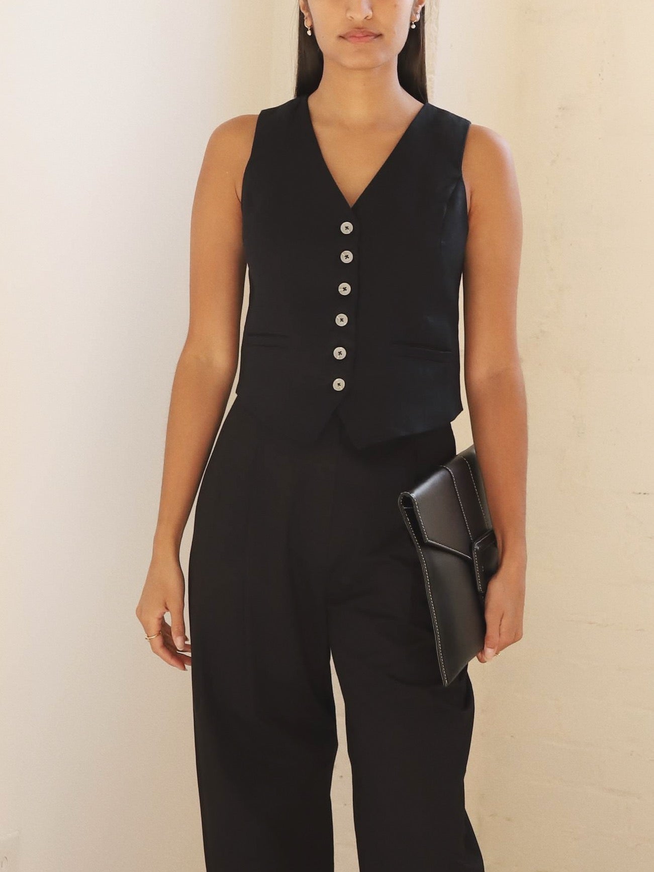 Mod Ref Linen Vest - Black | Garmentory