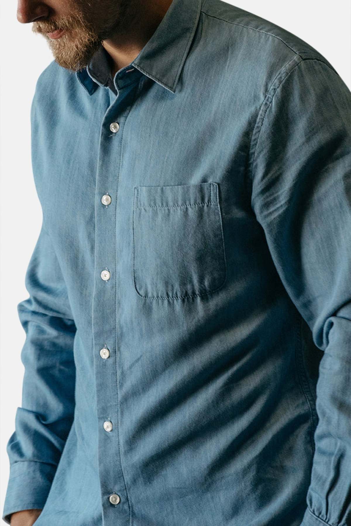 KATO Ripper Tencel Shirt - Light Blue | Garmentory