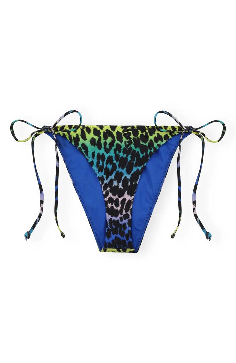 Ganni Printed String Bikini Briefs - Multi Leopard | Garmentory