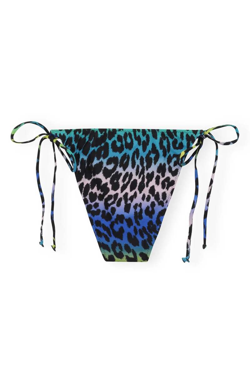 Ganni Printed String Bikini Briefs - Multi Leopard | Garmentory