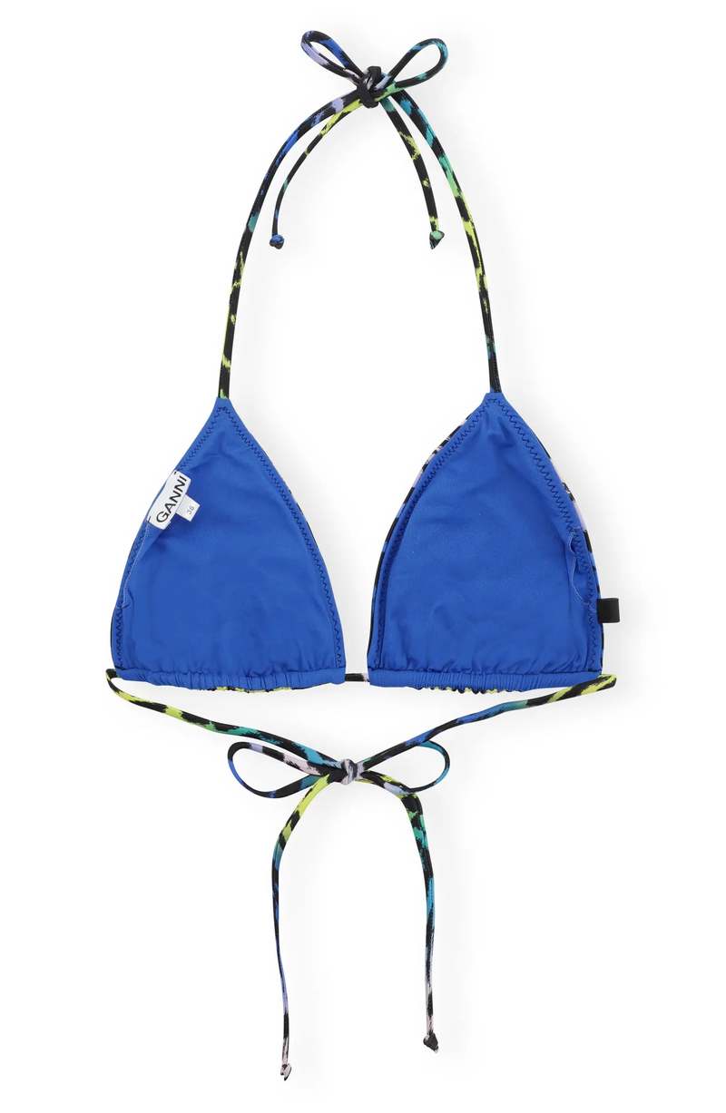 Ganni Printed String Bikini Top - Multi Leopard | Garmentory