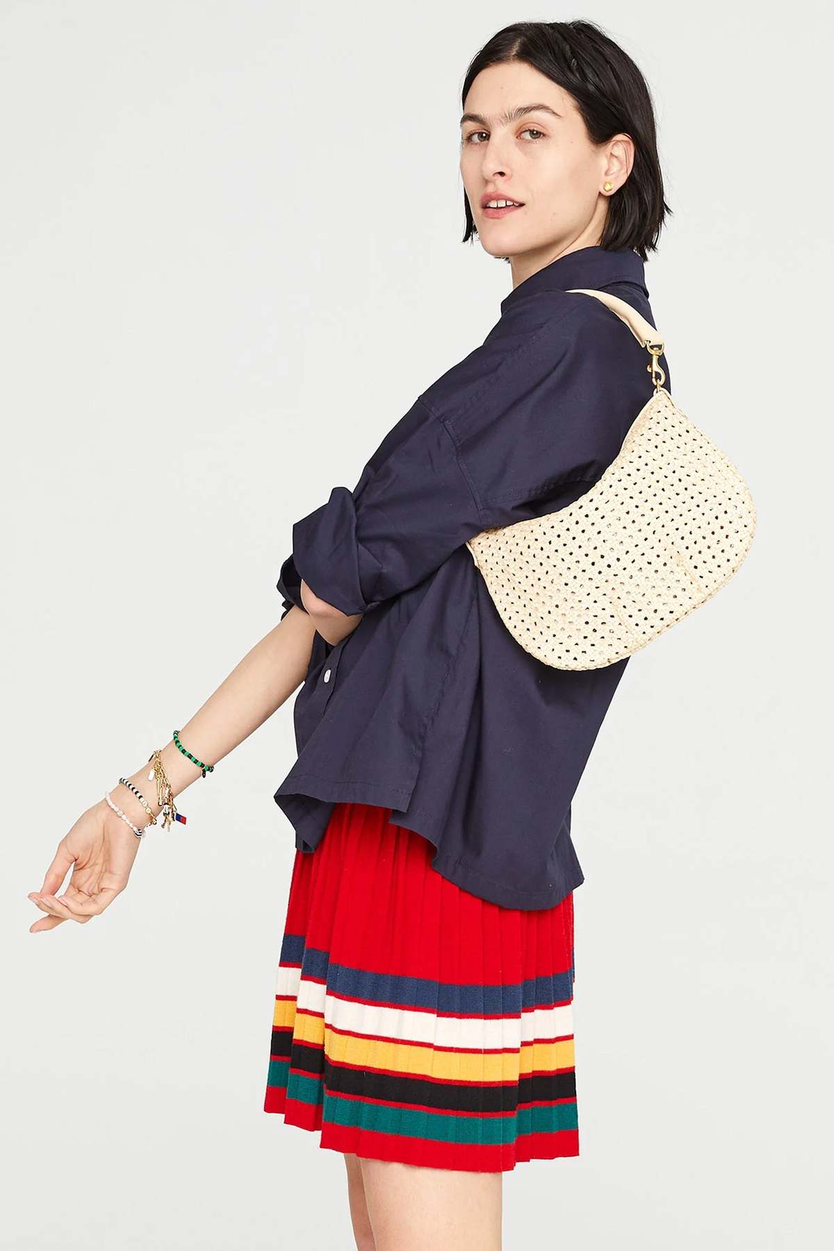 Clare V. Petit Moyen Messenger Bag - Cream Rattan | Garmentory