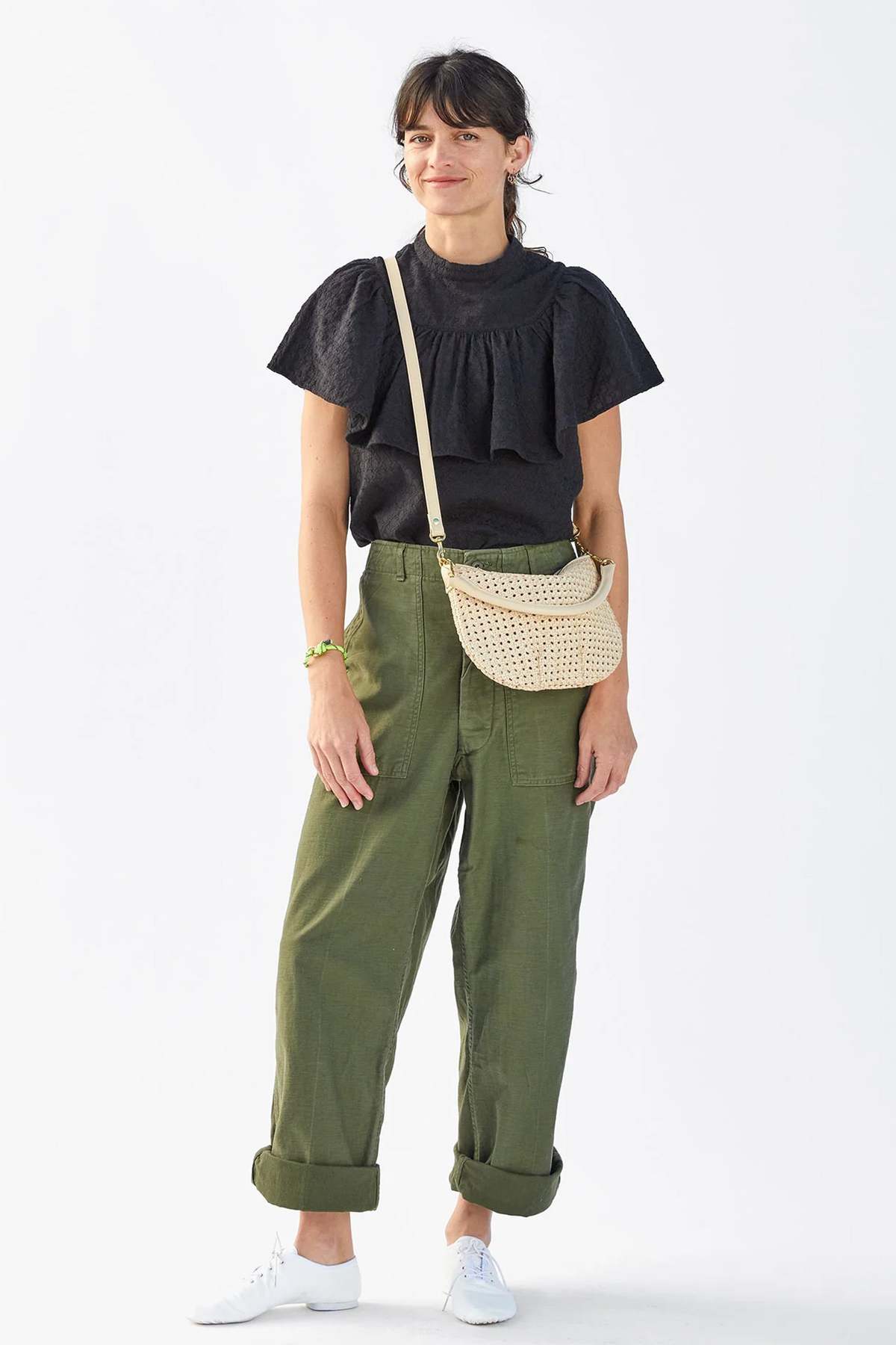 Clare V. Petit Moyen Messenger Bag - Cream Rattan | Garmentory