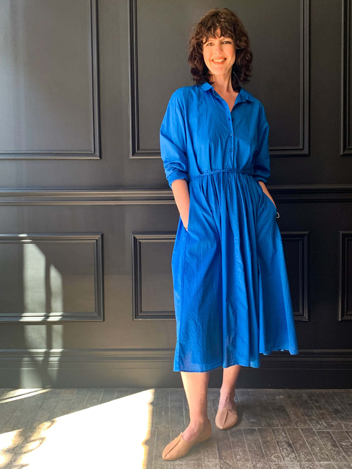 MANUELLE GUIBAL - Robe Chemise Kaya - Plouf Blue | Garmentory