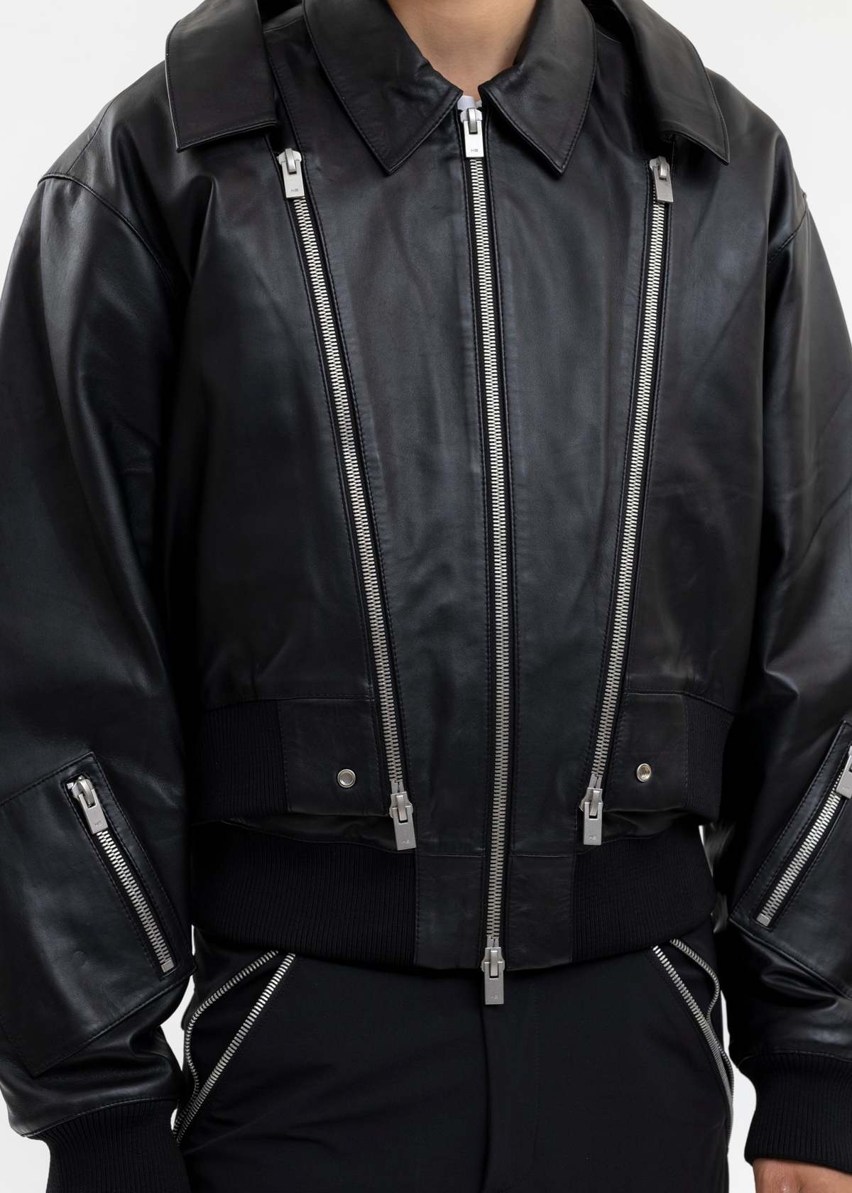 Heliot Emil NIVEOUS LEATHER JACKET - BLACK | Garmentory