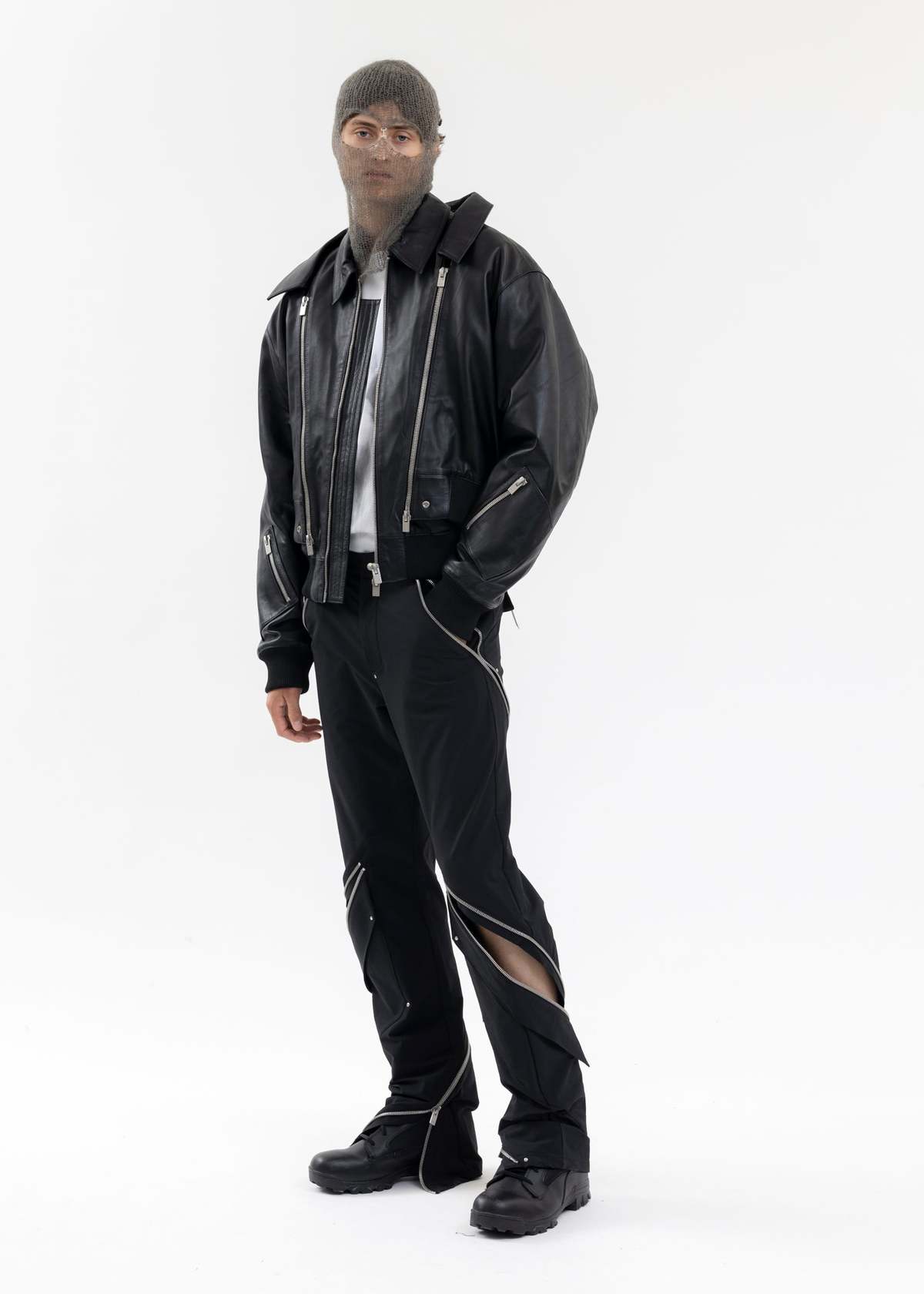 Heliot Emil NIVEOUS LEATHER JACKET - BLACK | Garmentory