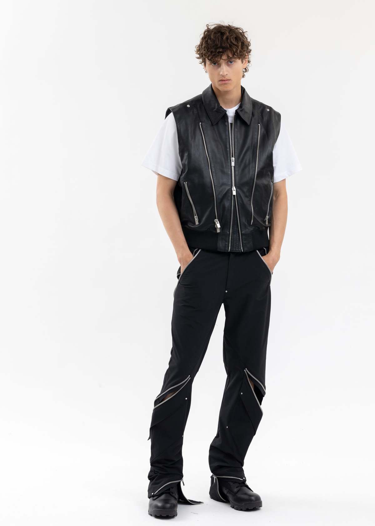 Heliot Emil NIVEOUS LEATHER JACKET - BLACK | Garmentory