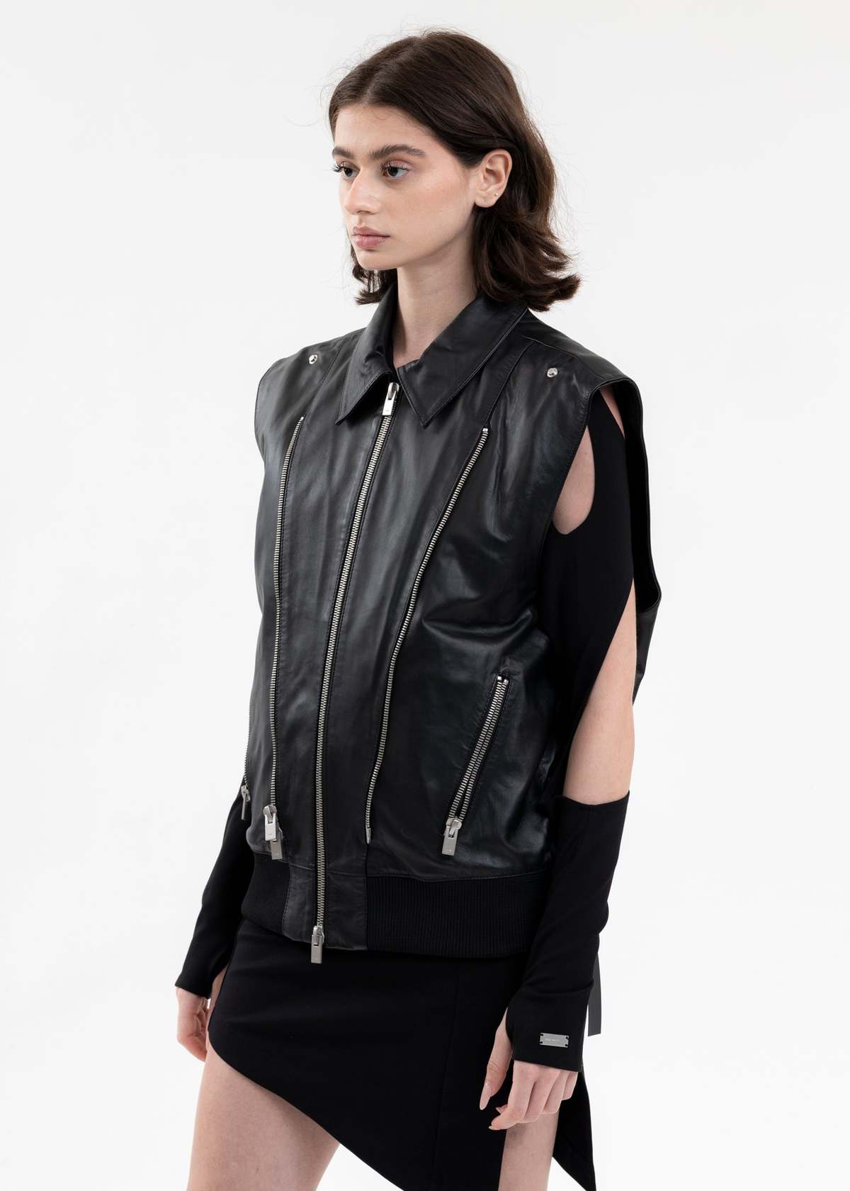 Heliot Emil NIVEOUS LEATHER JACKET - BLACK | Garmentory