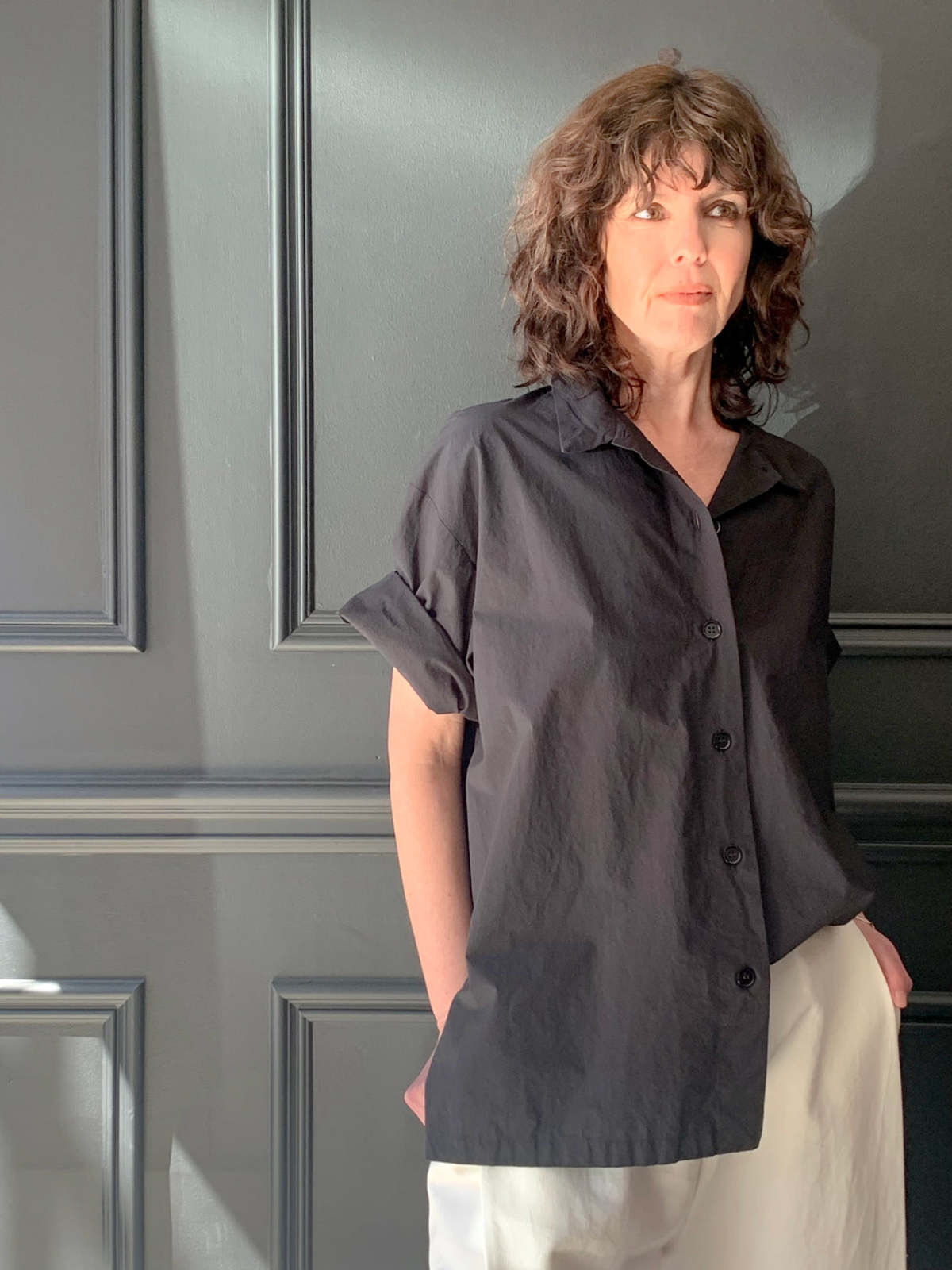 MANUELLE GUIBAL - Chemise MC Uba - Black | Garmentory
