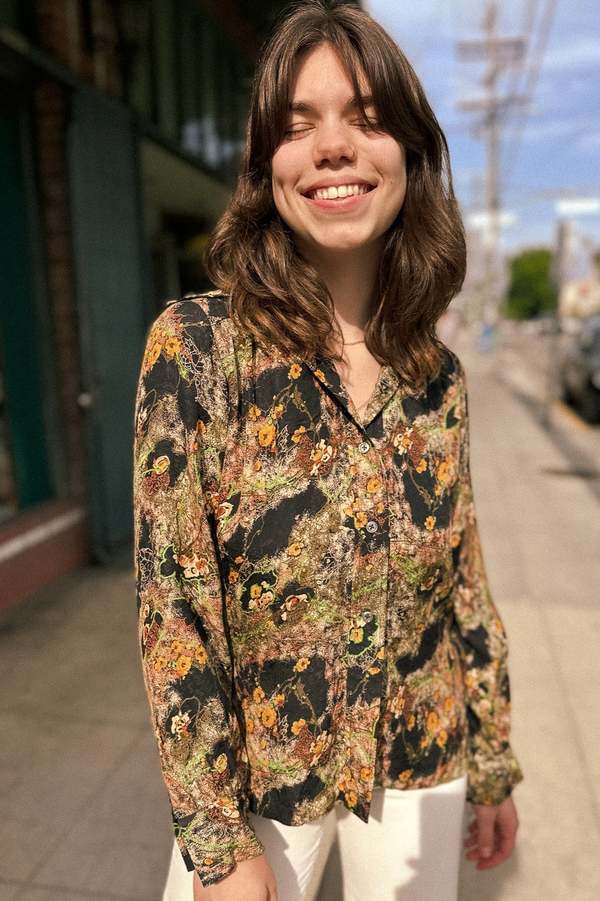 Vintage Abstract Poppy Blouse - Print | Garmentory