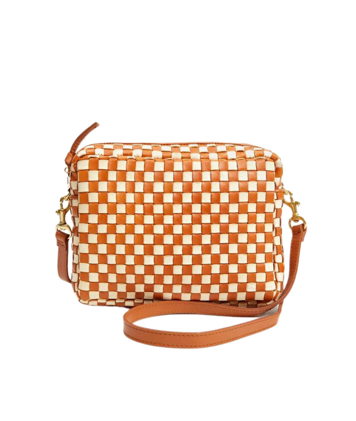 Clare V. Midi Sac - Natural/Cream Woven Checker | Garmentory