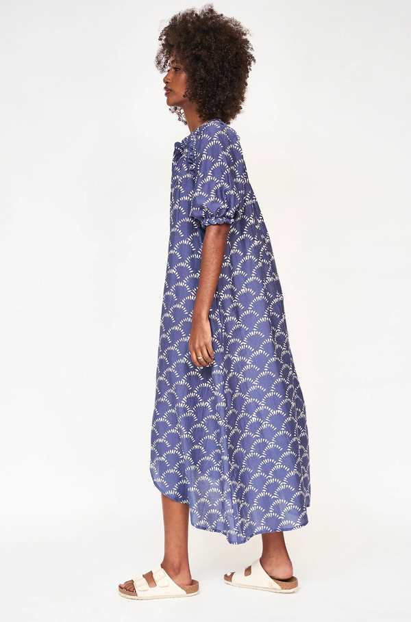 MIRTH CAFTANS Somerset Dress - Lapis Shell | Garmentory