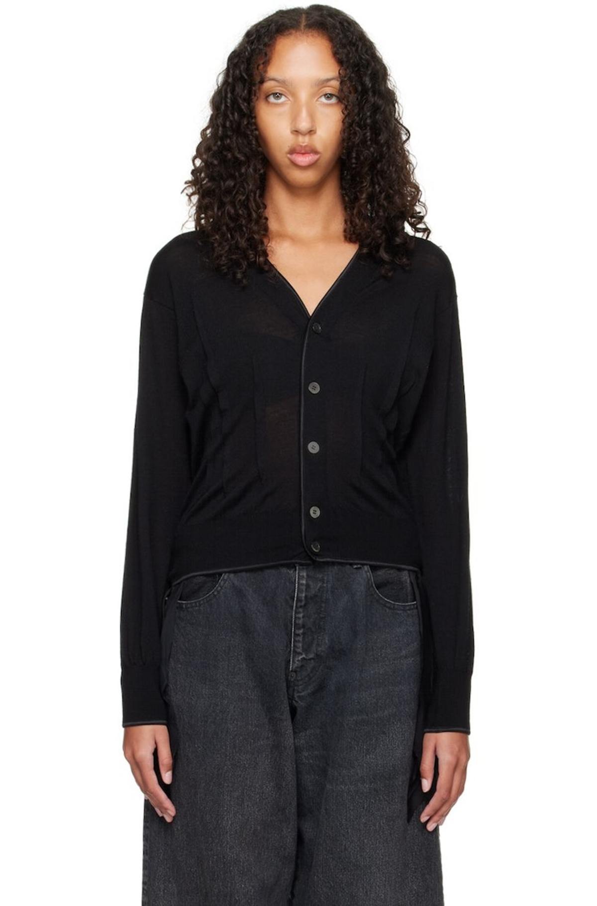 Undercover Knife Pleats Cardigan - Black | Garmentory