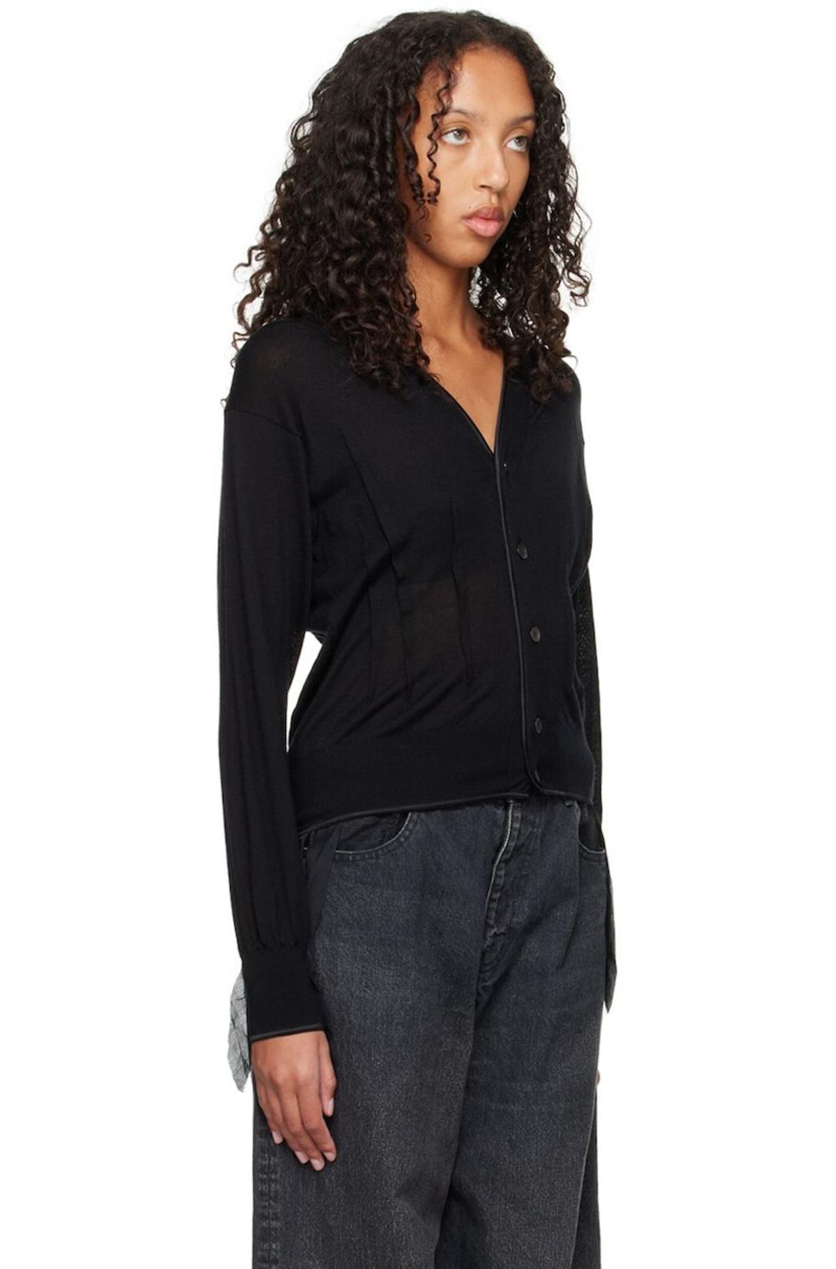 Undercover Knife Pleats Cardigan - Black | Garmentory