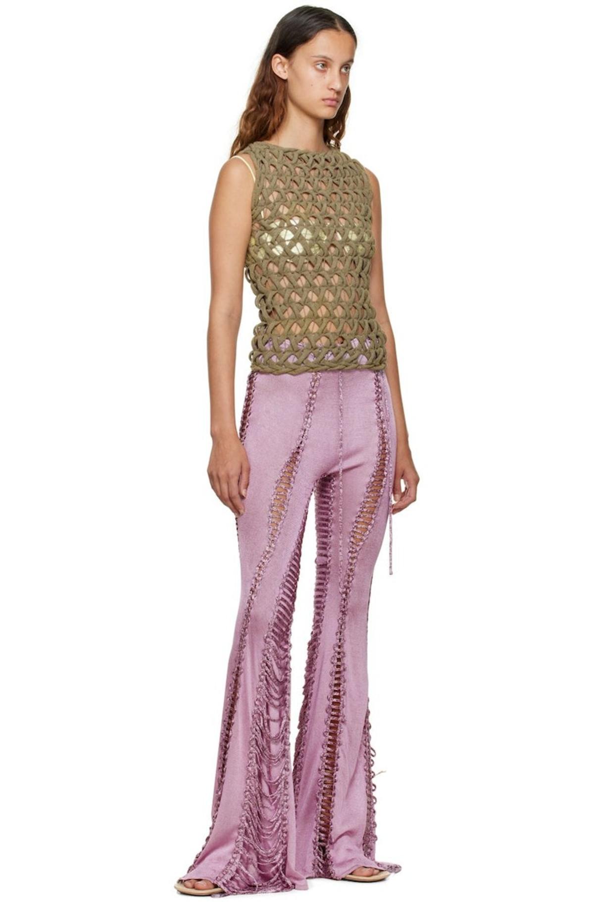 Isa Boulder Cutout Tank Top - Green | Garmentory