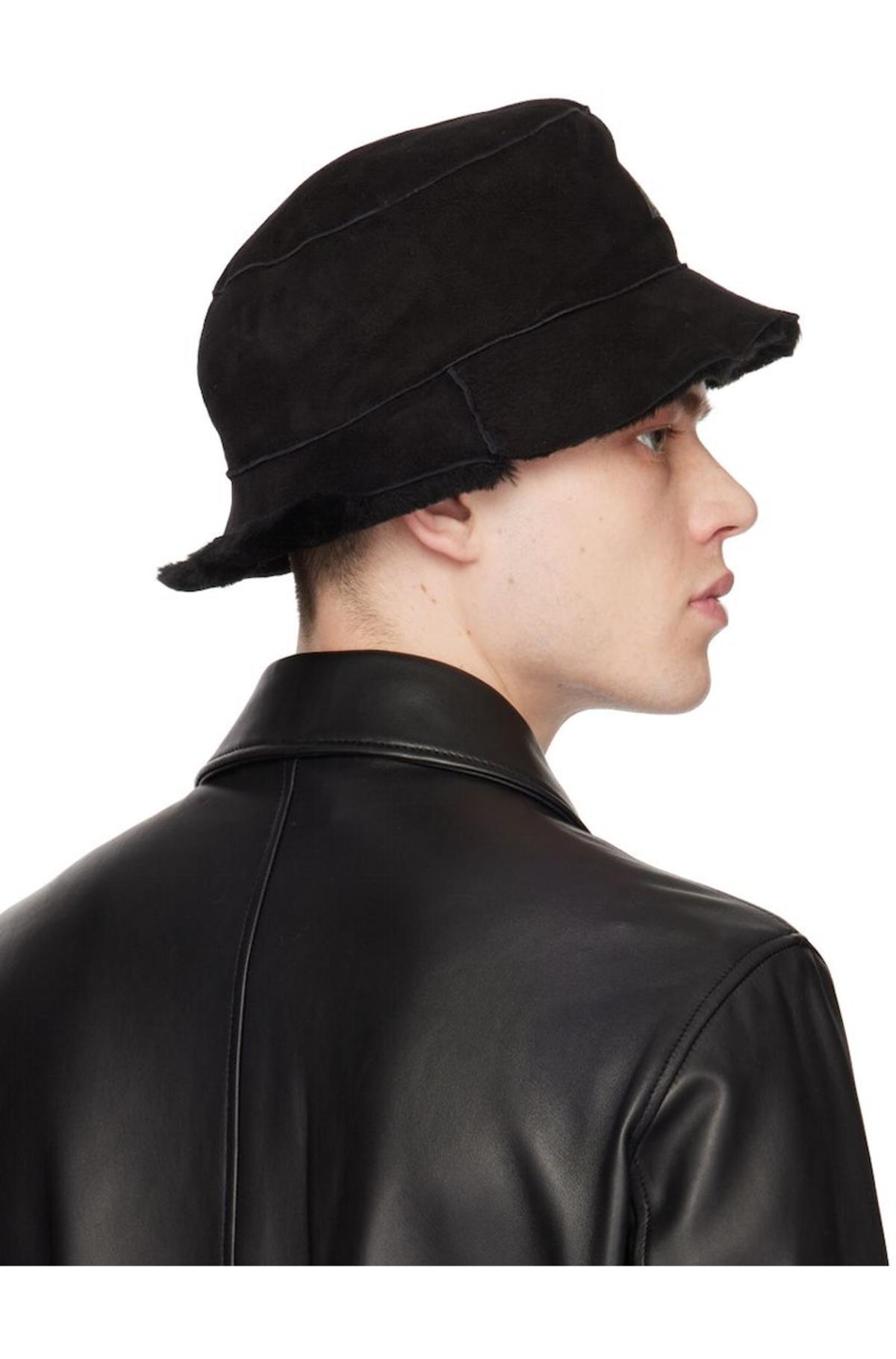 Paul Smith Black Paneled Shearling Bucket Hat | Garmentory