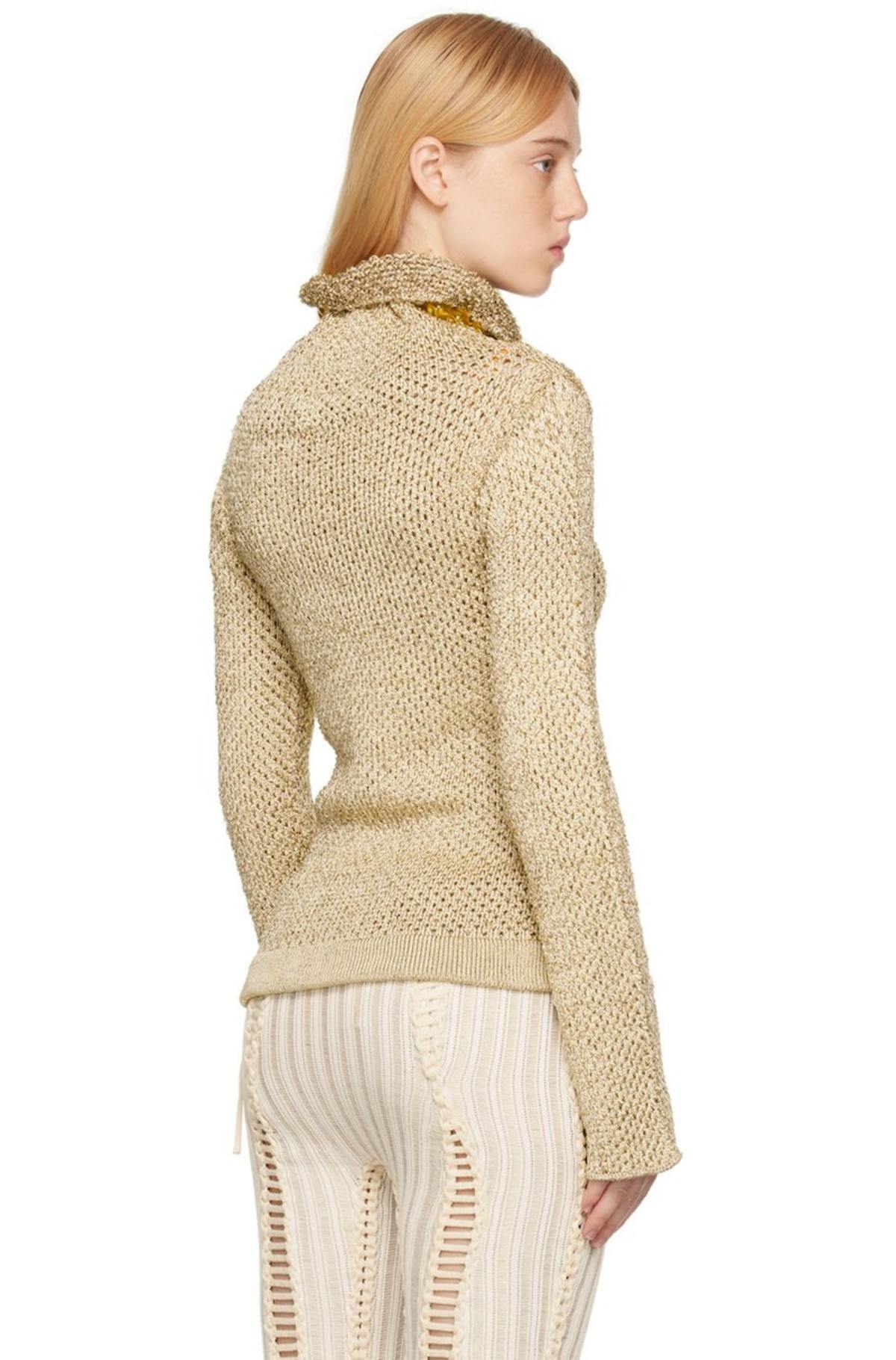 Isa Boulder Beige Armour Sweater - Gold | Garmentory