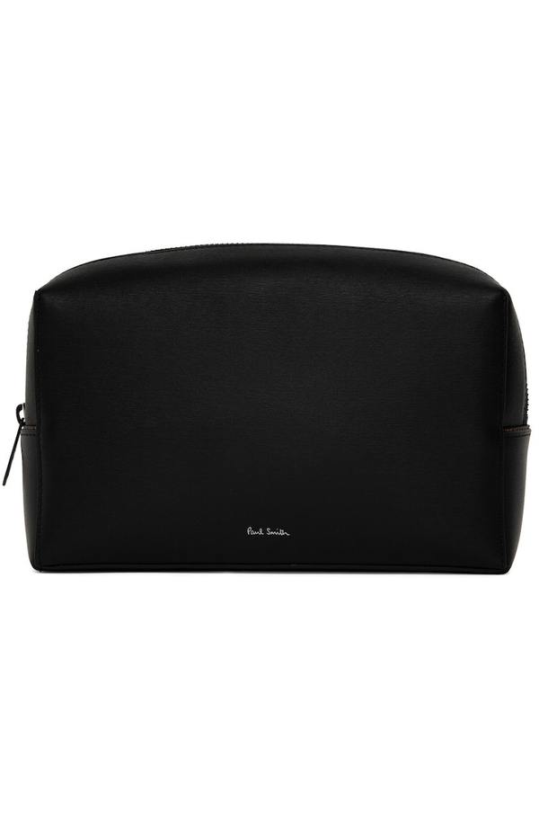 Paul Smith Black Embossed Leather Wash Bag Pouch | Garmentory