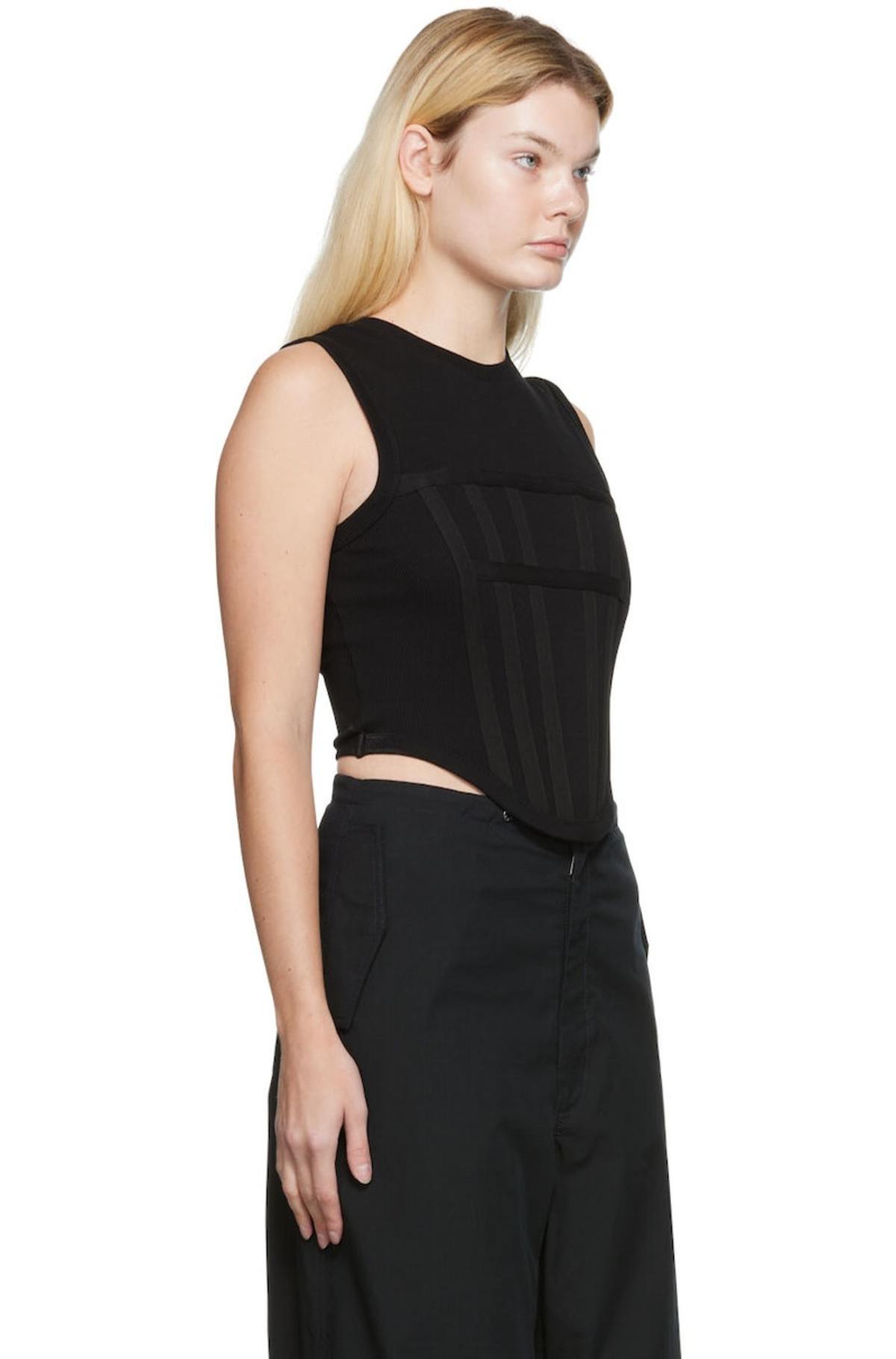 Dion Lee Black Fin Rib Corset Tank Top | Garmentory