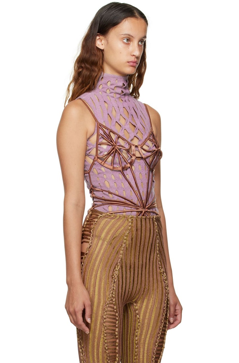 Isa Boulder SSENSE Exclusive Brown Lace Bodysuit | Garmentory