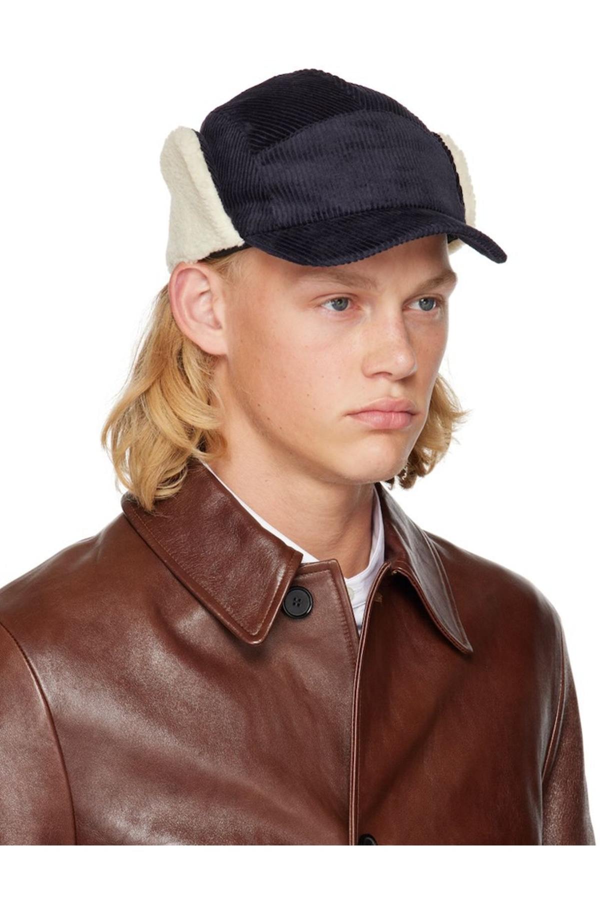 Paul Smith Navy Flap Cap | Garmentory