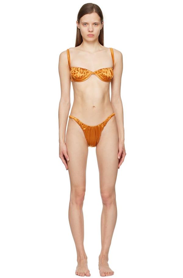 Isa Boulder SSENSE Exclusive Orange Shelly & Waves Bikini Set - Copper | Garmentory