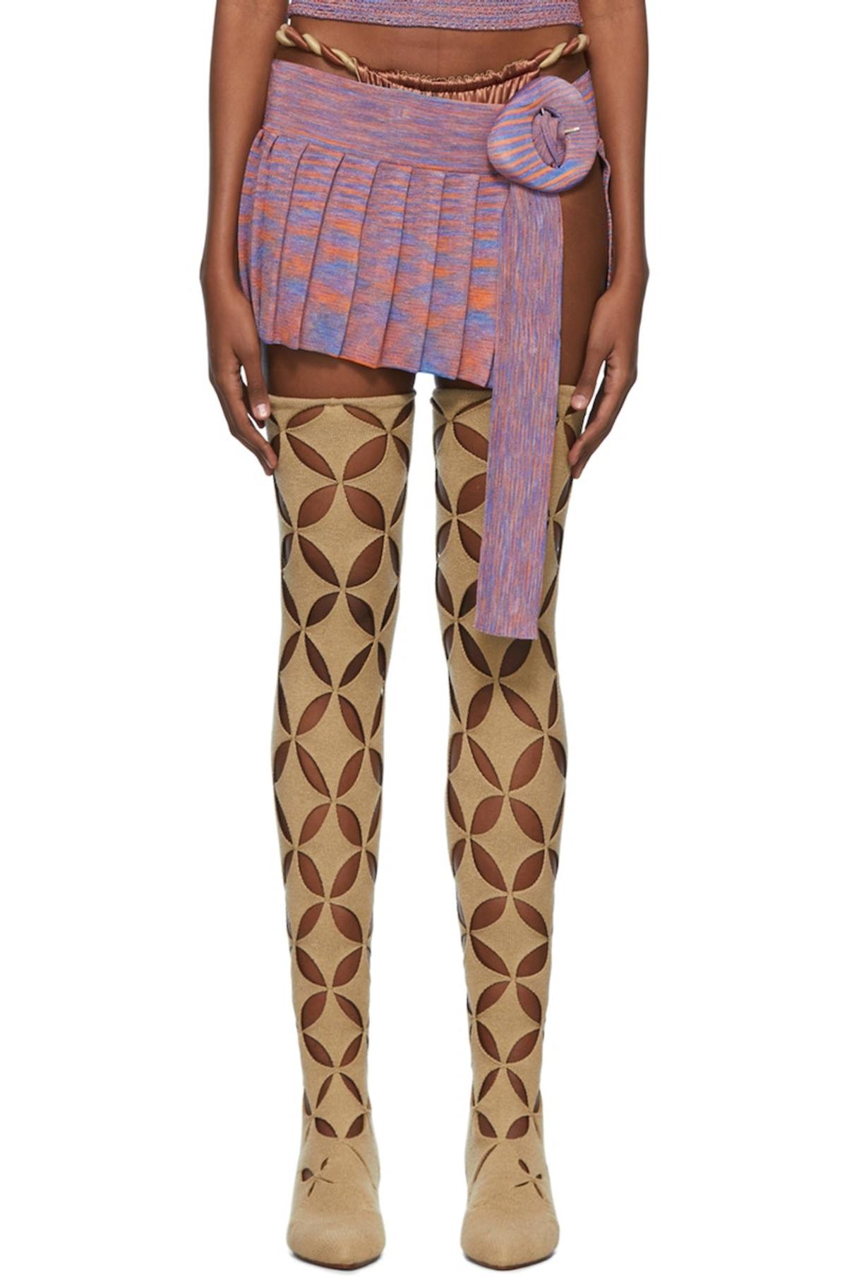 Isa Boulder Purple & Orange Rayon Mini Skirt - Mars | Garmentory