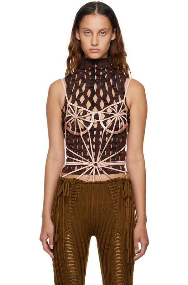 Isa Boulder SSENSE Exclusive Pink Lace Bodysuit | Garmentory