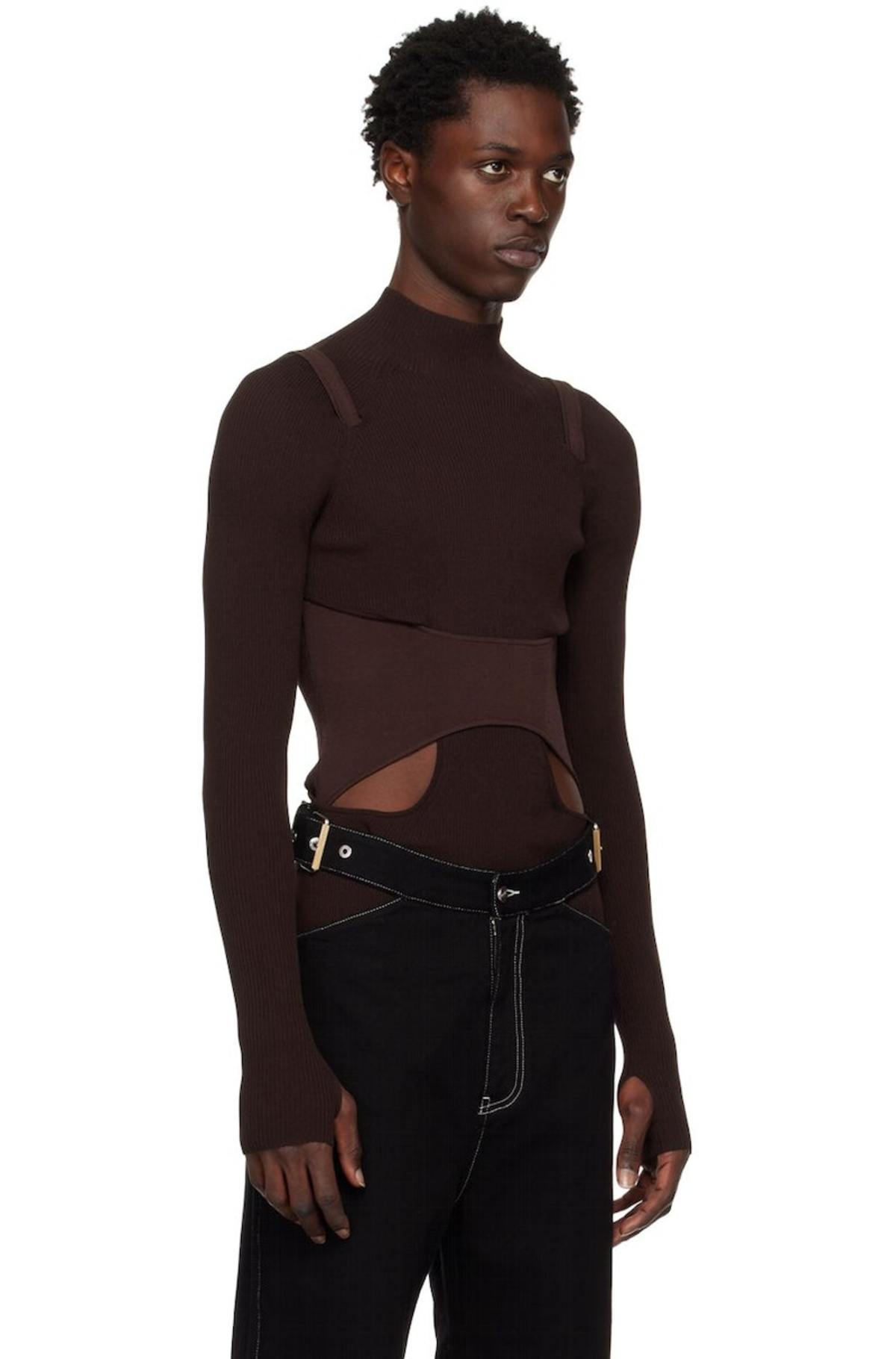 Dion Lee Brown Interlink Skivvy Turtleneck - Umber | Garmentory
