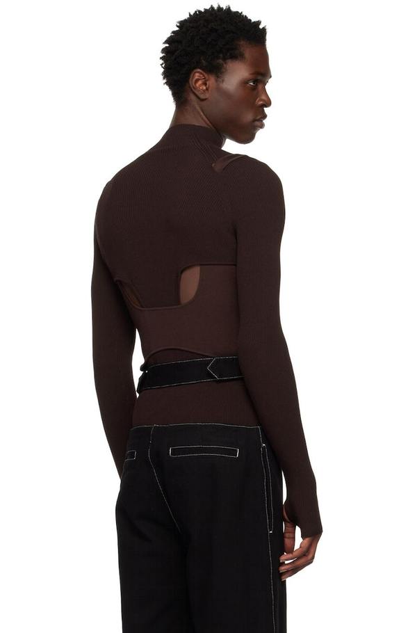 Dion Lee Brown Interlink Skivvy Turtleneck - Umber | Garmentory