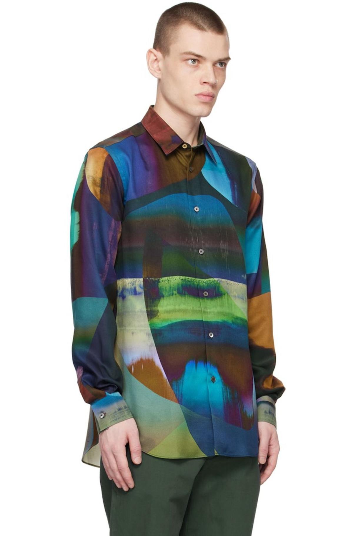 PAUL SMITH Abstract Shirt - Blue | Garmentory