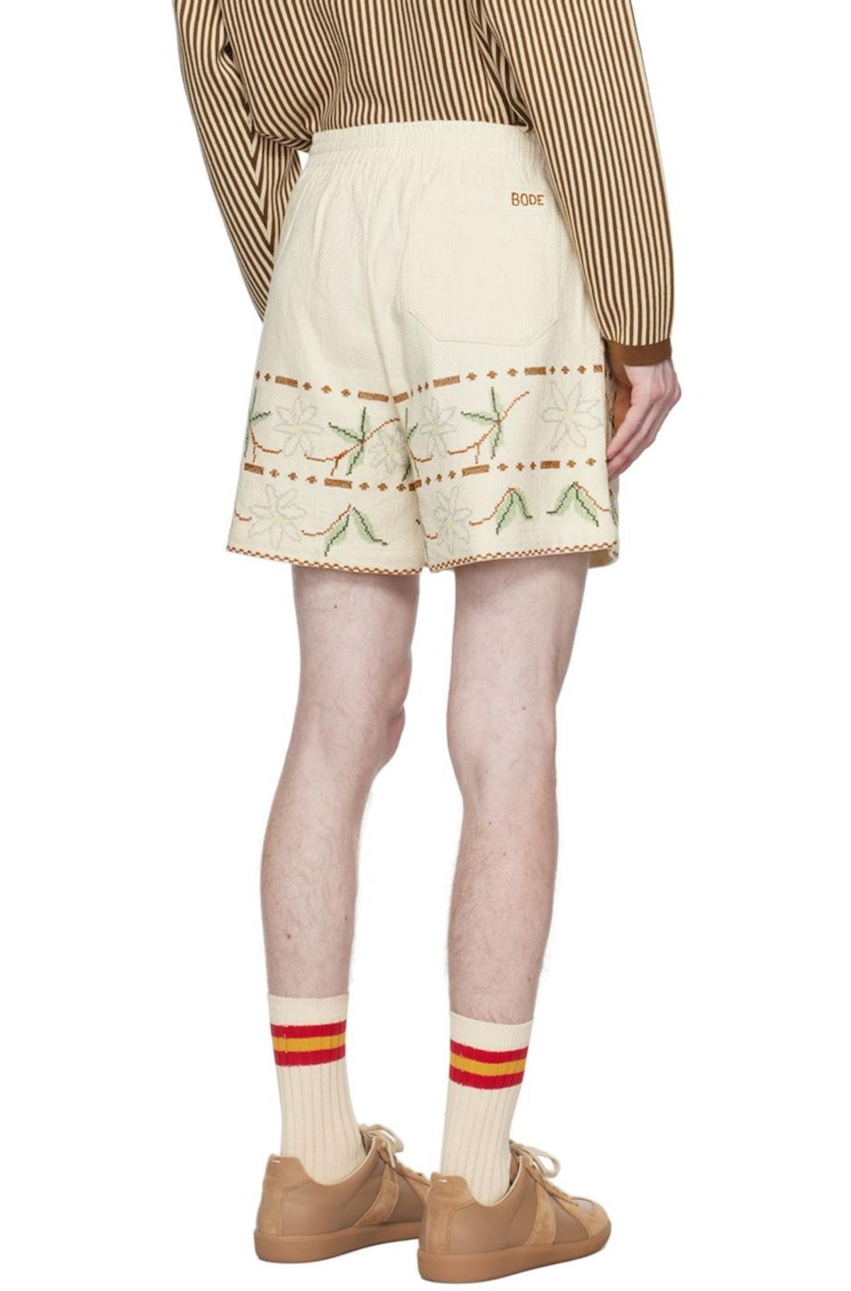 Bode Gerber Border Shorts - Ecru/Multi | Garmentory