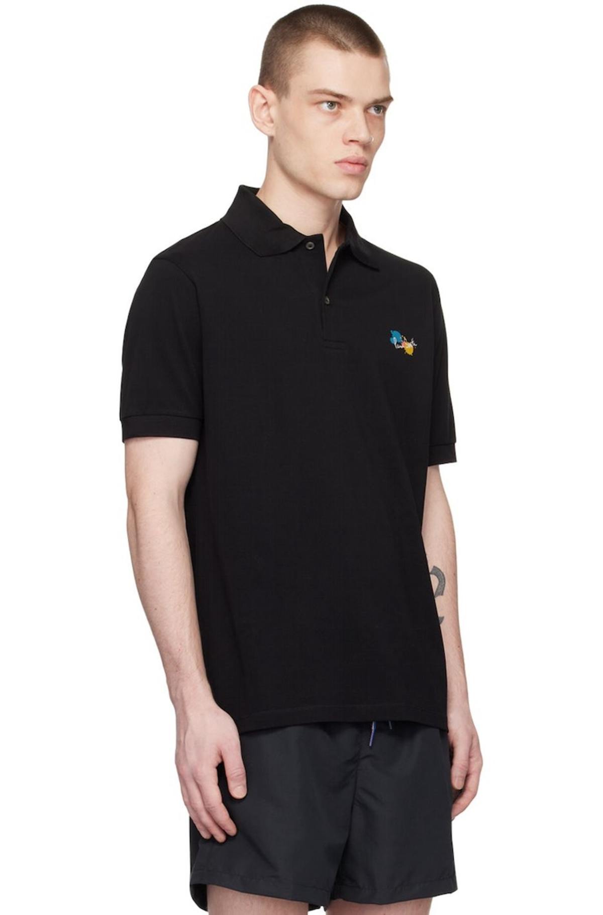 PAUL SMITH Paint Splatter Polo - Black | Garmentory