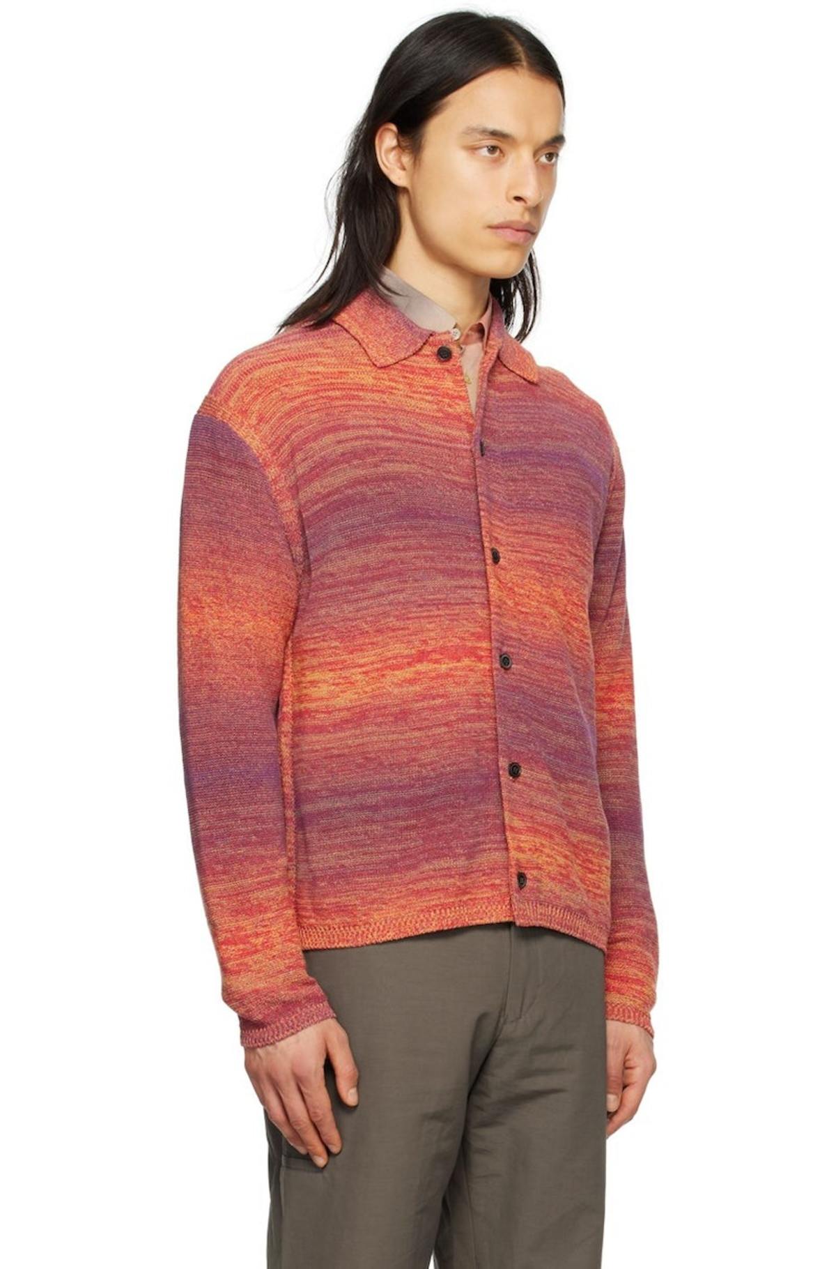 PAUL SMITH Red Spread Collar Cardigan - Purples | Garmentory